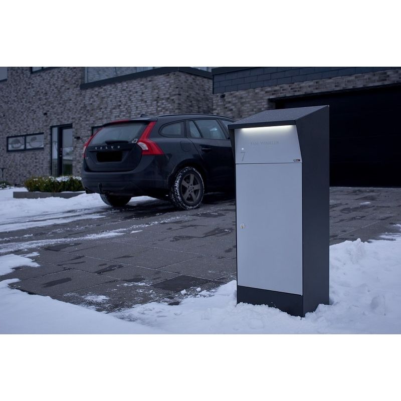 Pakket Brievenbus Allux Bjorn met Led - verlichting Zwart / Grijs ...